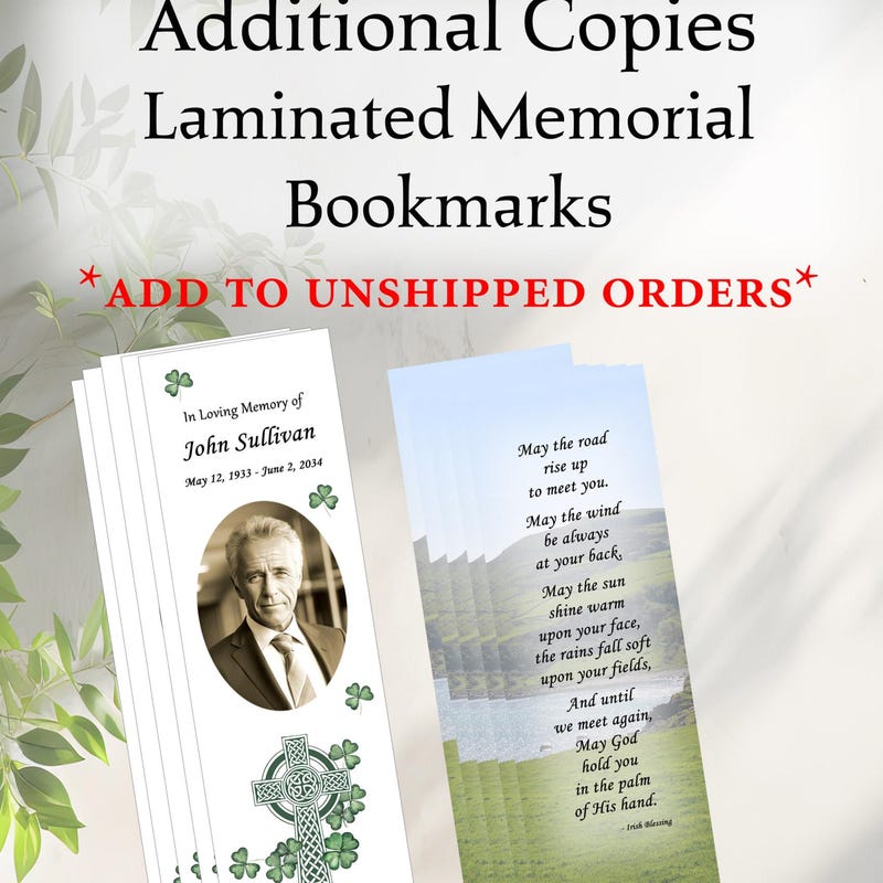 Laminated Obituary Bookmarks - Etsy