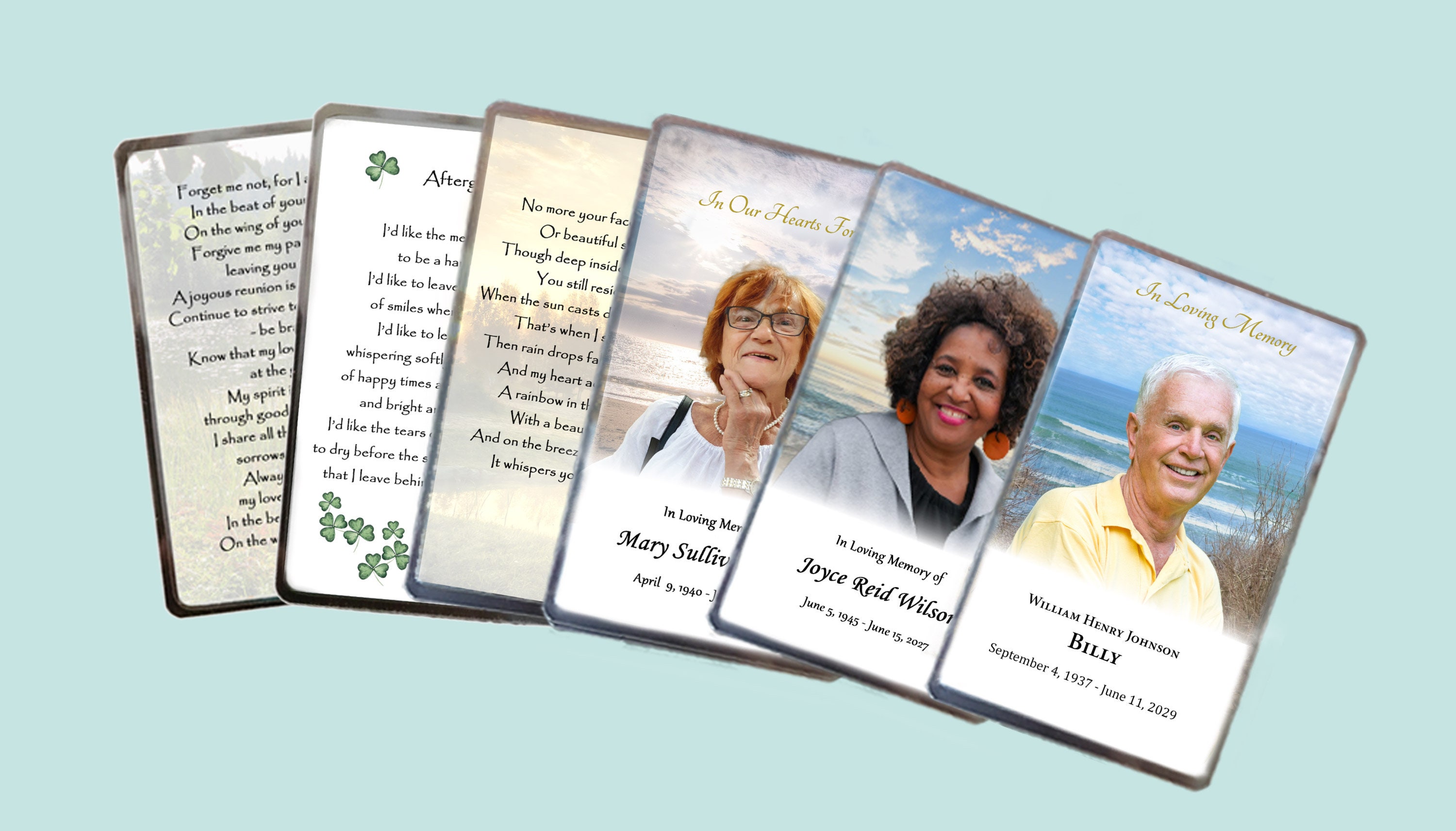 Custom Laminated Prayer Cards and Memorial Cards Eucalyptus Corner - Etsy