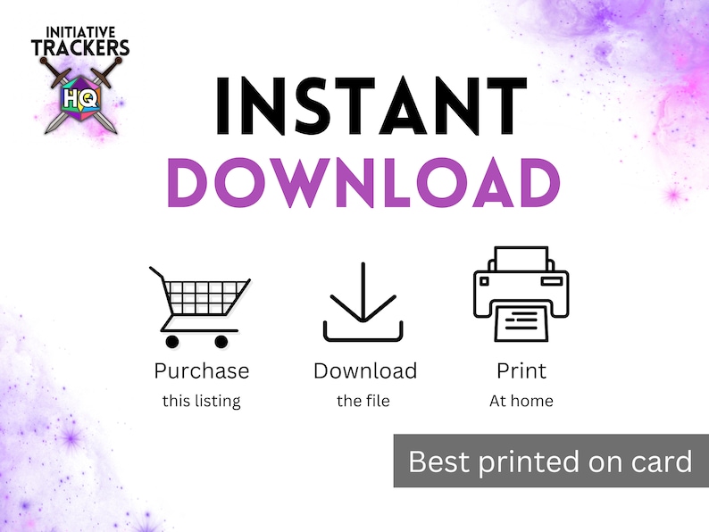 Initiative Tracker Dnd 5e Printable Dungeons and Dragons Cards ...