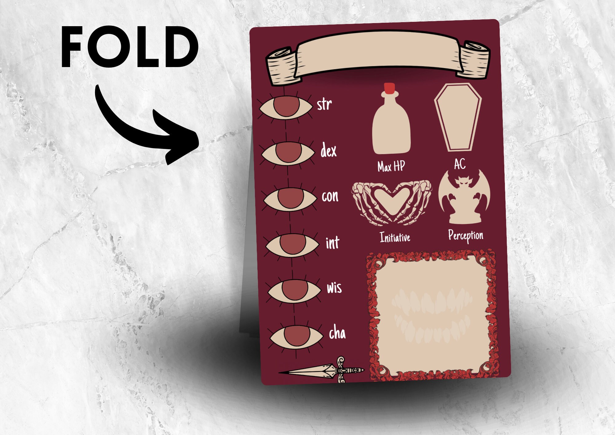 Gothic Initiative Tracker Dnd 5e Printable Dungeons and Dragons Vampire ...