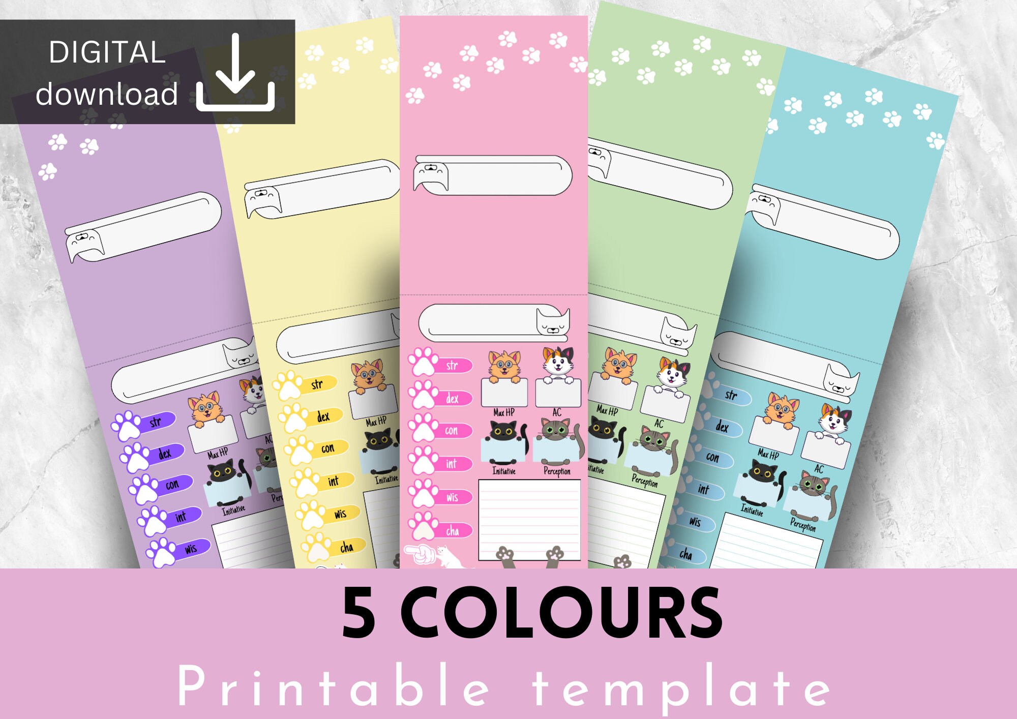 D&D 5e Initiative Tracker Printable Dungeons and Dragons - Etsy Australia