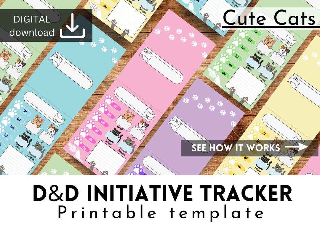 D&D Initiative Tracker 5e Printable Dungeons and Dragons - Etsy