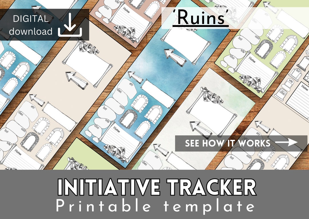 Initiative Tracker D&D Dungeon Master Printables Help Character Sheets ...
