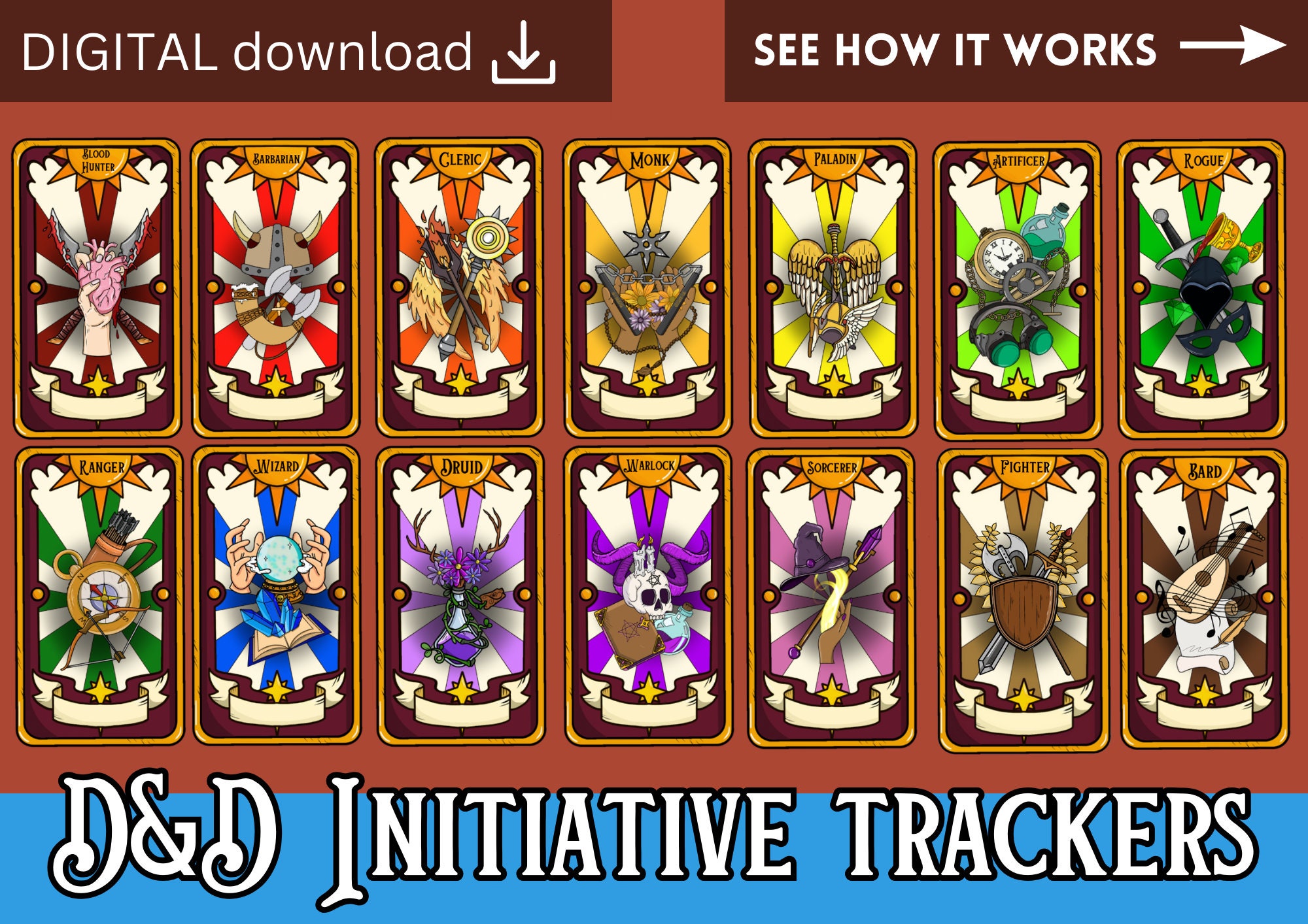 Initiative Tracker Dnd 5e Printable Dungeons and Dragons Cards ...