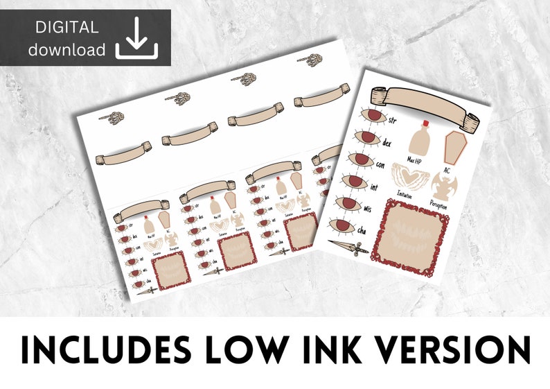 Gothic Initiative Tracker Dnd 5e Printable Dungeons and Dragons Vampire ...