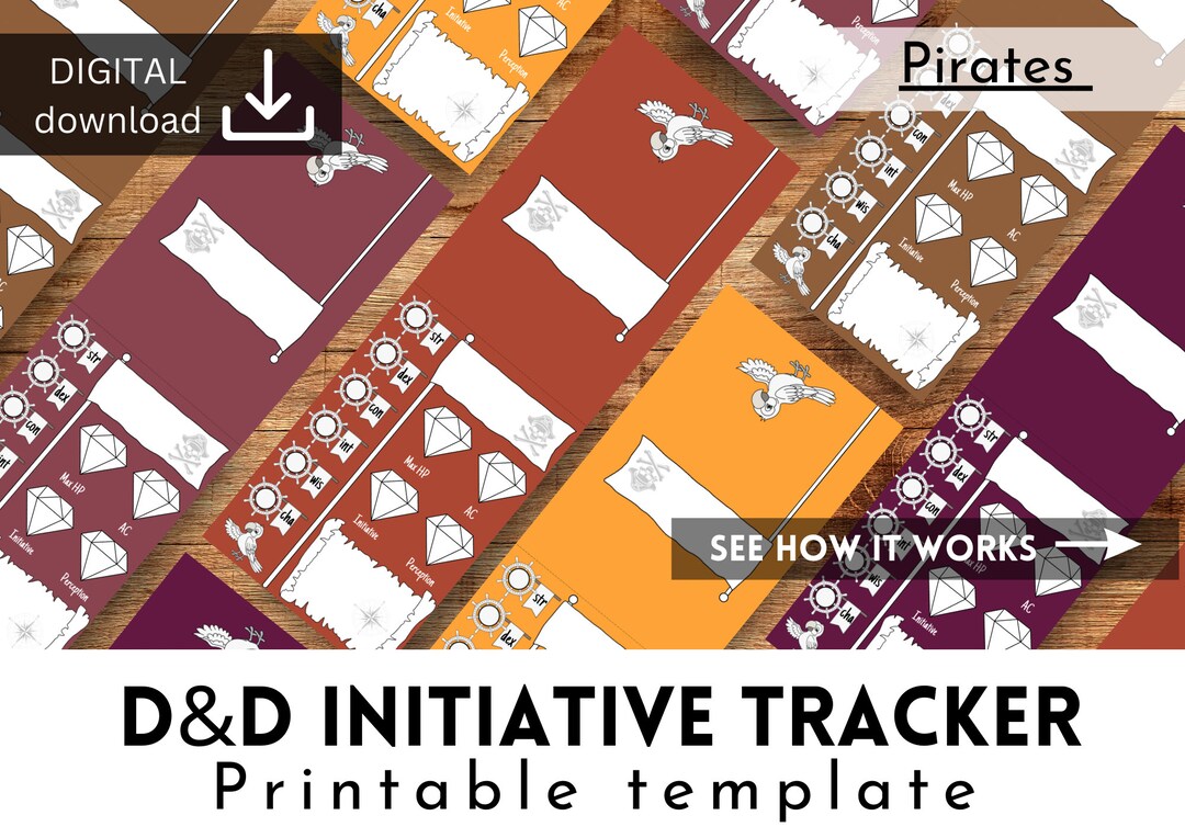 D&D 5e Initiative Tracker Printable Dungeons and Dragons Cards ...
