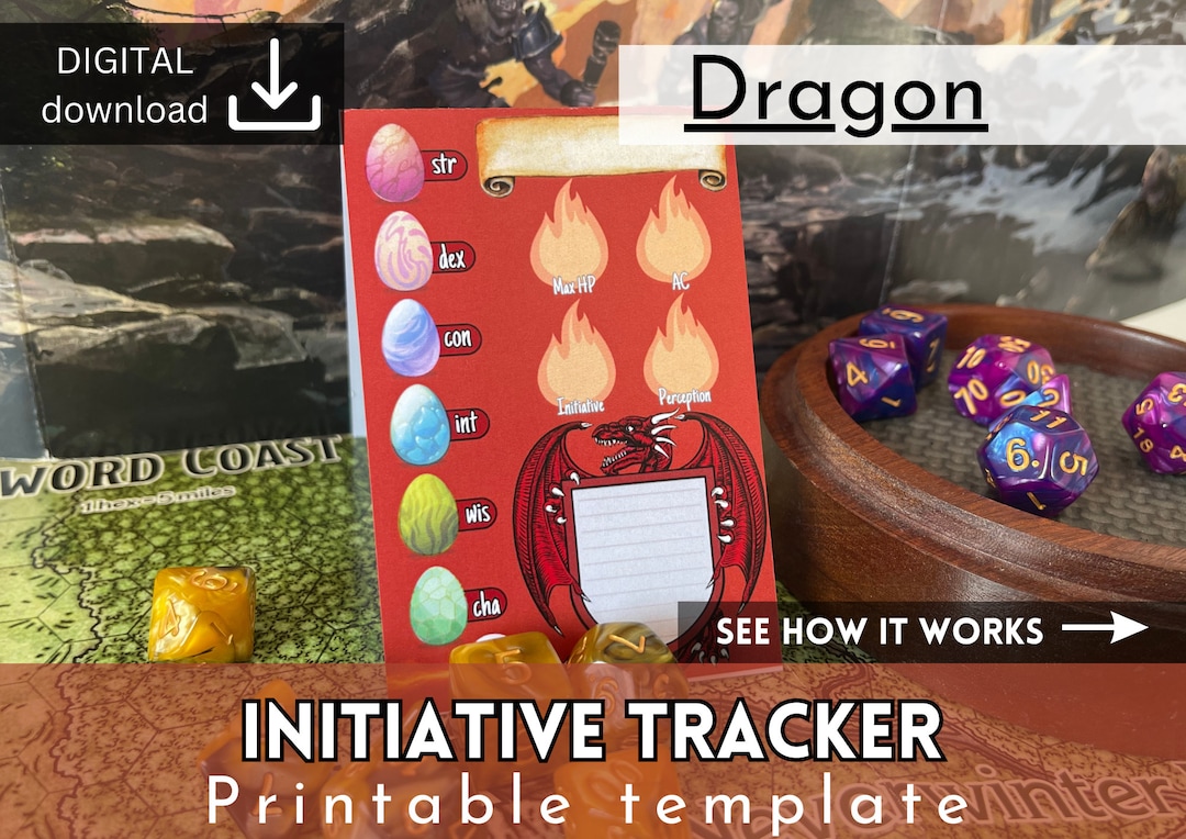 D&D 5e Initiative Tracker Printable Dungeons and Dragons - Etsy Canada