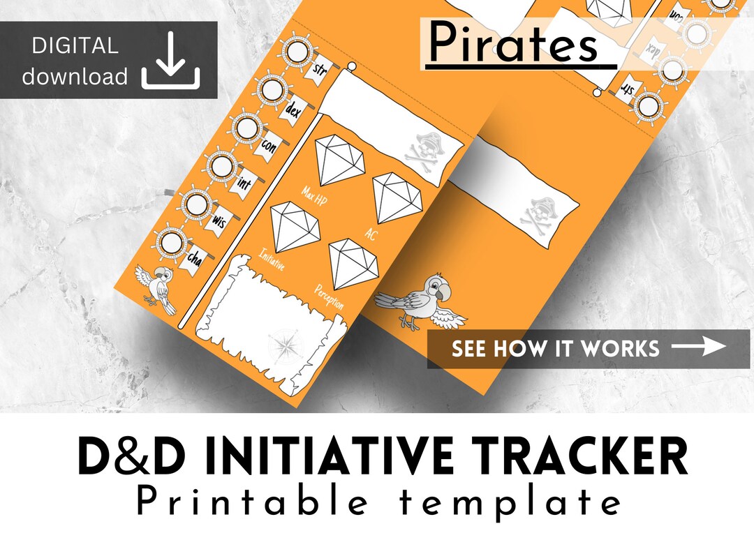 D&D 5e Initiative Tracker Printable Dungeons and Dragons Cards ...