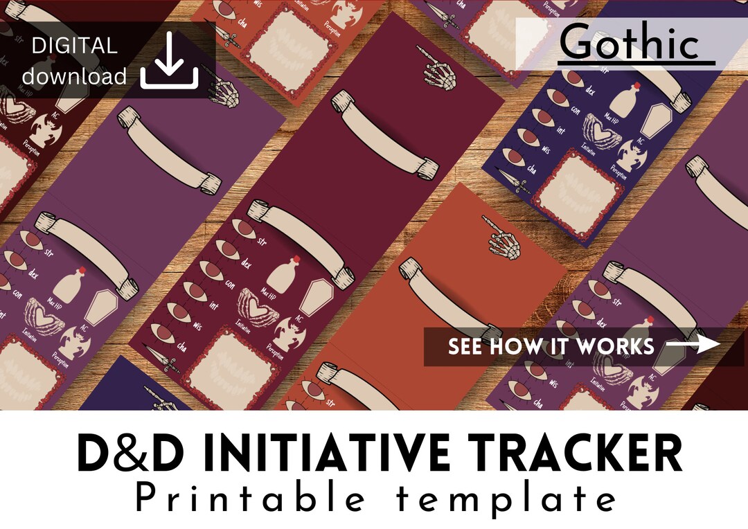 D&D 5e Initiative Tracker Printable Dungeons and Dragons - Etsy Australia
