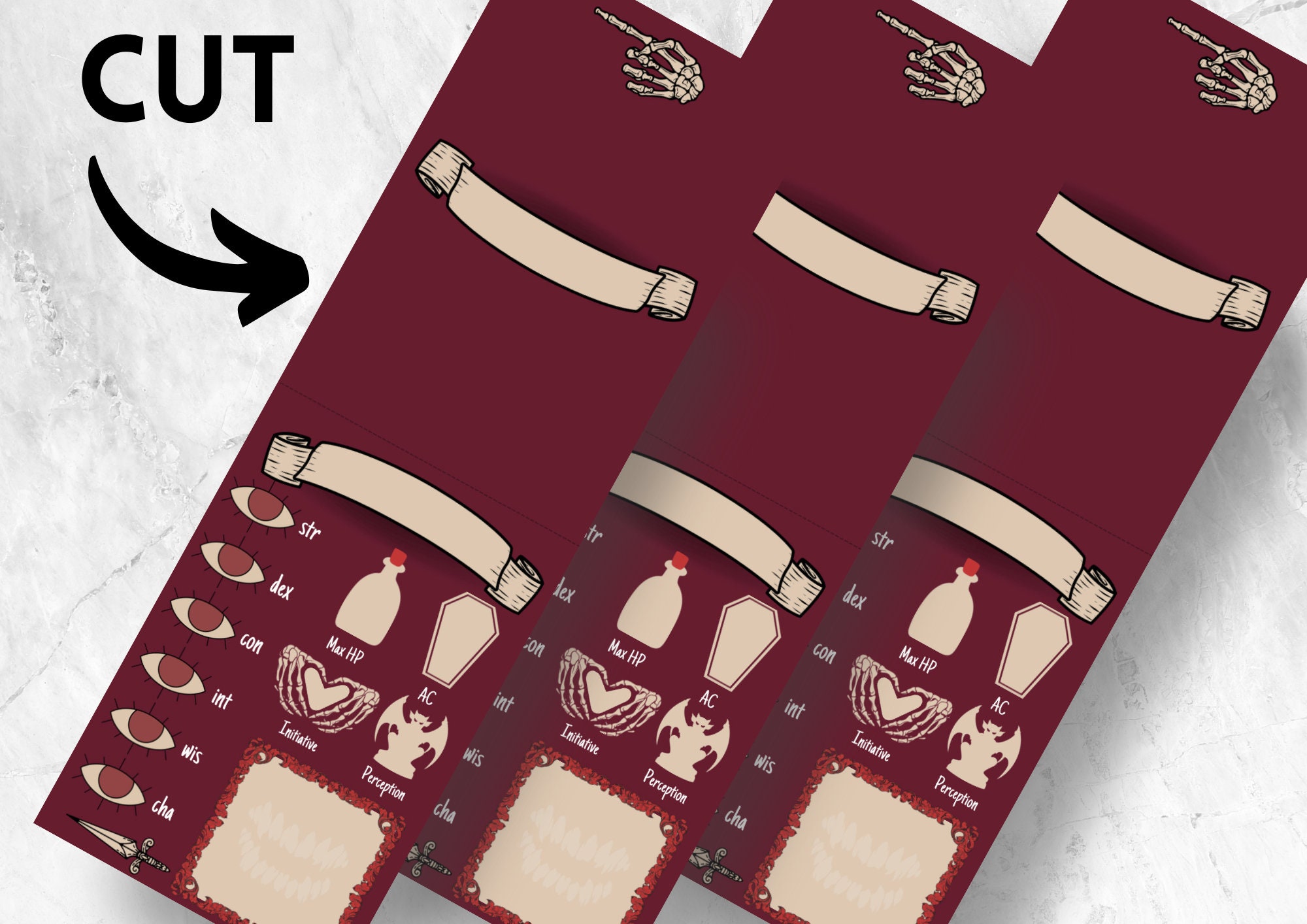 Gothic Initiative Tracker Dnd 5e Printable Dungeons and Dragons Vampire ...