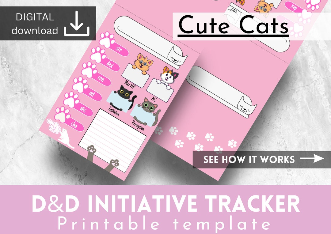 D&D 5e Initiative Tracker Printable Dungeons and Dragons - Etsy Australia