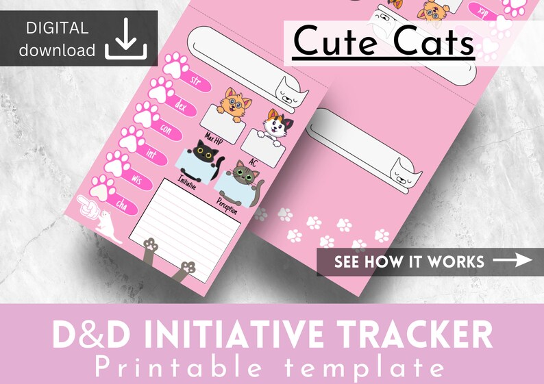 D&D 5e Initiative Tracker Printable Dungeons and Dragons - Etsy Australia