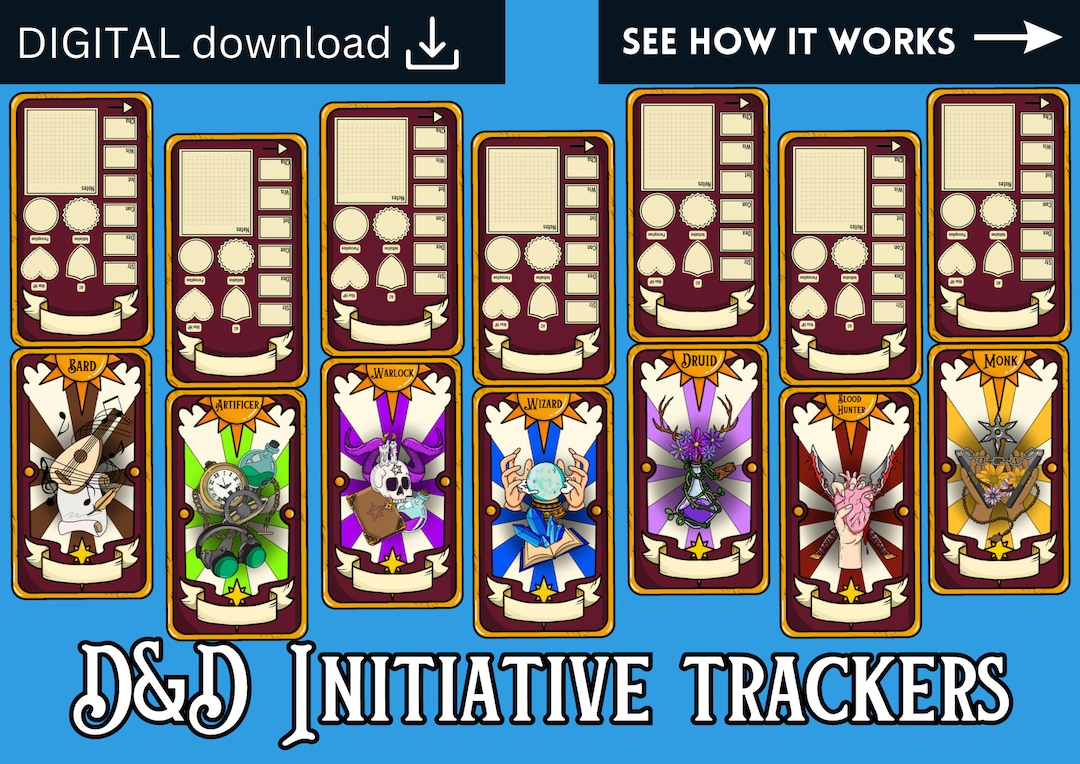 Initiative Tracker Dnd 5e Printable Dungeons and Dragons Cards ...