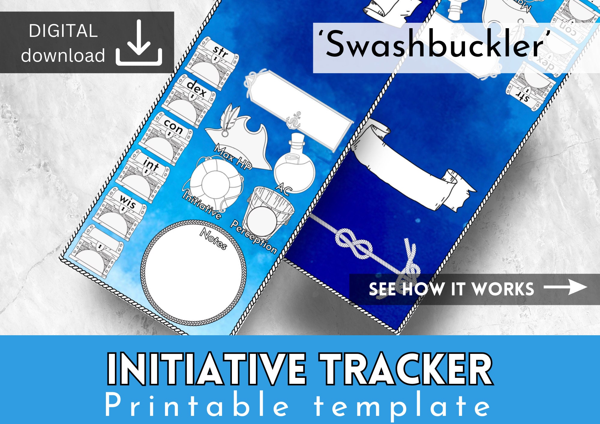 D&D 5e Initiative Tracker Printable Dungeons and Dragons - Etsy