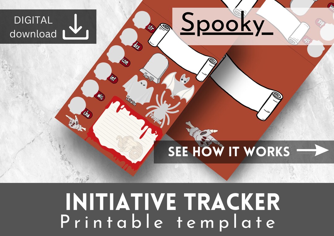 D&D 5e Initiative Tracker Printable Dungeons and Dragons - Etsy Australia