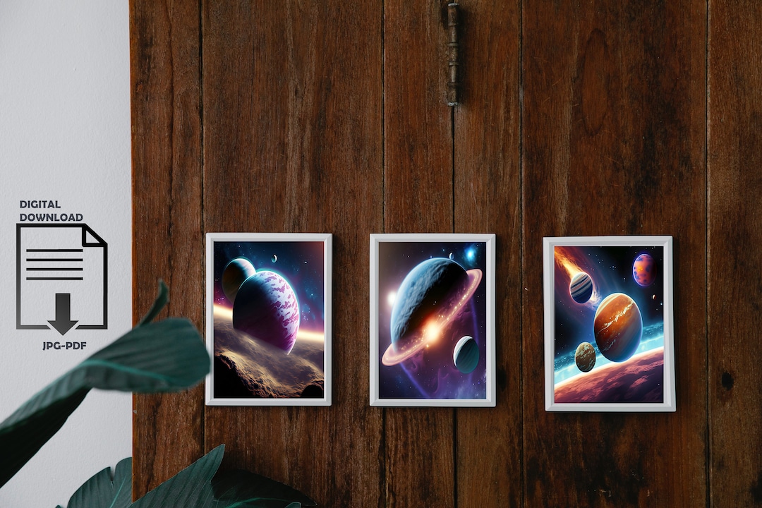 Planets Printable Digital Table Set Vibrant Space-themed - Etsy