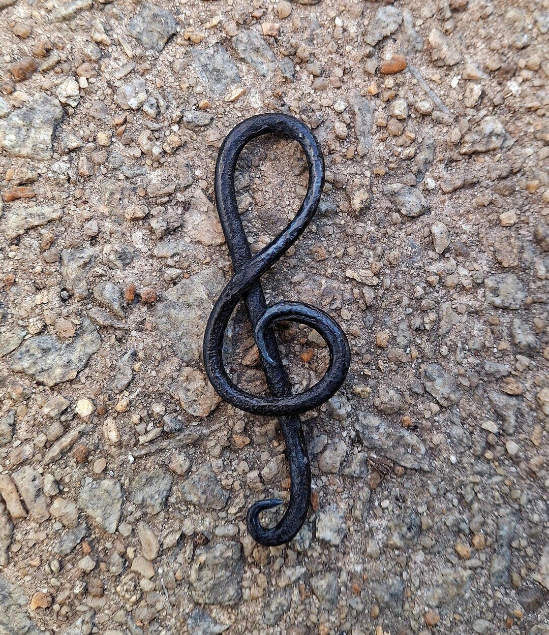 Hand Forged Iron Treble Clef Pendant, Musical Symbol Note, G Clef ...