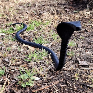 Hand Forged Iron Rebar King Cobra Snake, Blacksmith Made, Steel Snake ...