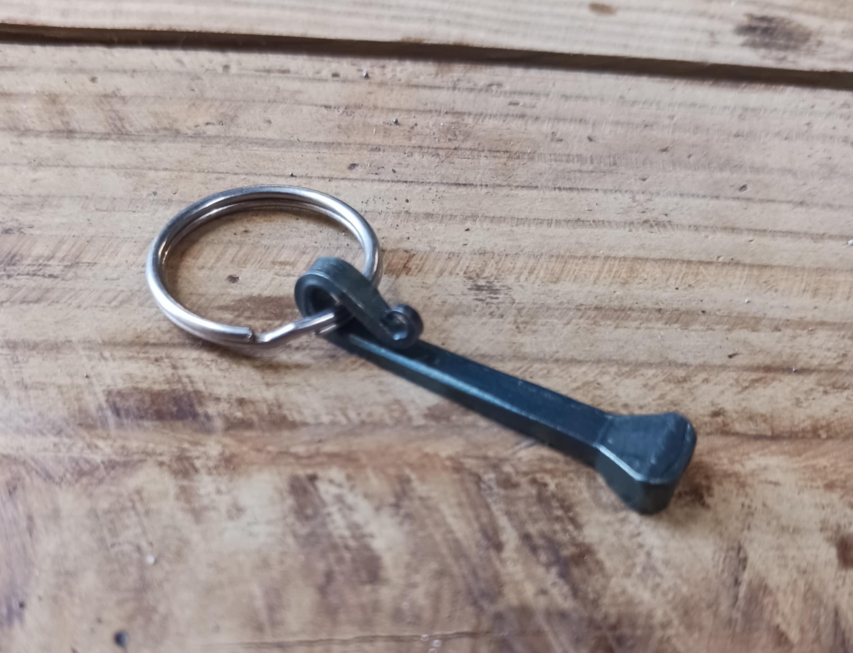 Hand Forged Horseshoe Nail Keyring Keychain Pendant Charm Trinket ...