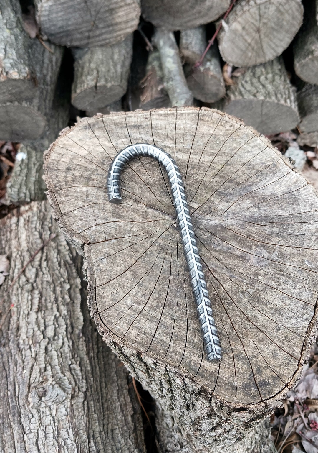 Hand Forged Candy Cane Rebar Candy Cane - Etsy