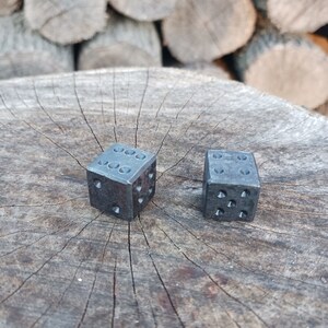 Pair of Steel Dice Hand Forged, Six Sided Board Game Dice, Iron Dice ...
