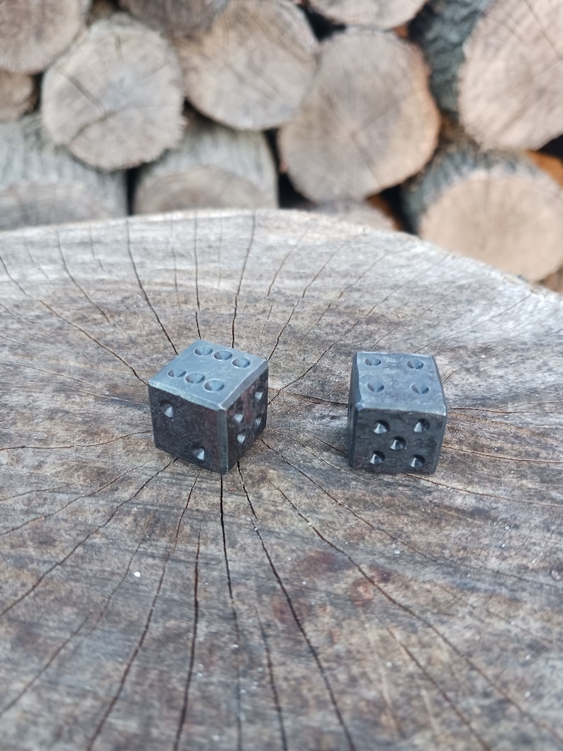 Pair of Steel Dice Hand Forged, Six Sided, Board Game Dice - Etsy