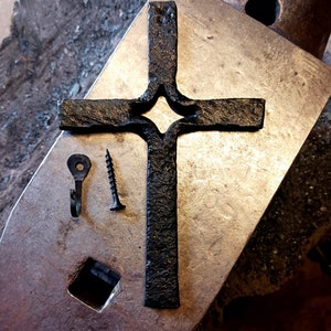Hand Forged Cross, Home Decor Christian Cross, Blacksmith Made Crucifix, Iron Wall Cross, Iron ...
