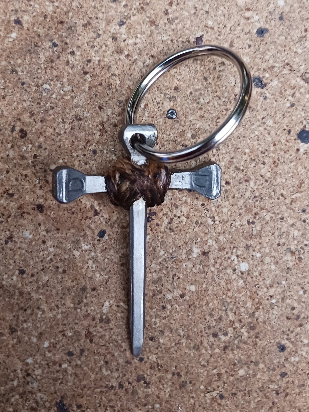 Horseshoe Nail Cross Handmade Keyring Keychain Pendant, Crucifix Cross ...
