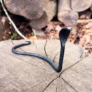 Hand Forged Iron Miniature King Cobra Snake, Blacksmith Made, Steel ...