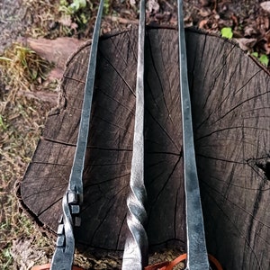 Hand Forged Railroad Spike Steak Flipper Leather Lanyard Included, Meat ...