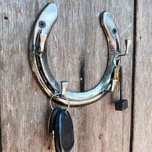 Horseshoe With Horseshoe Nail Key Holder/hanger, Mounting Hardware ...