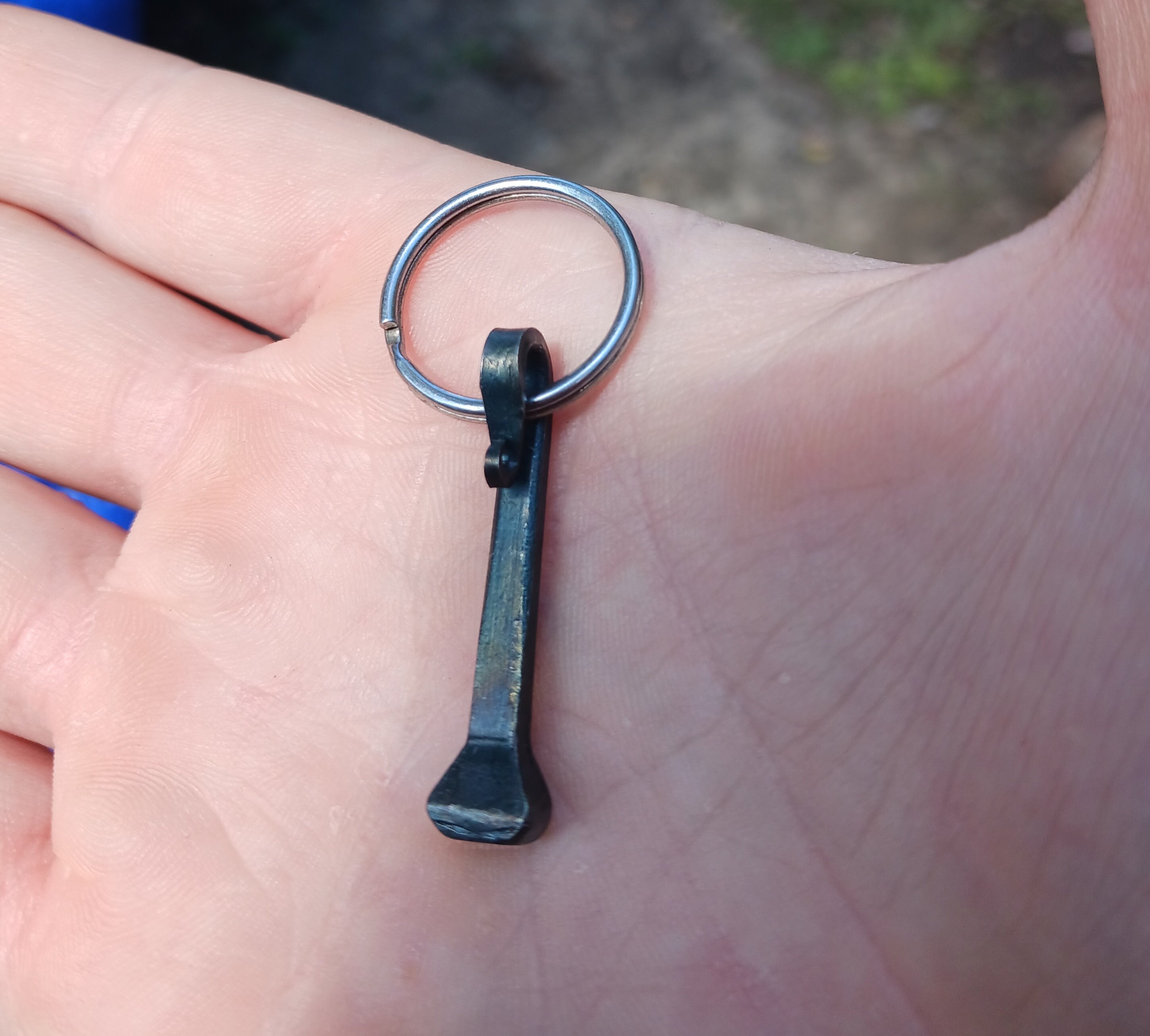 Hand Forged Horseshoe Nail Keyring Keychain Pendant Charm Trinket ...