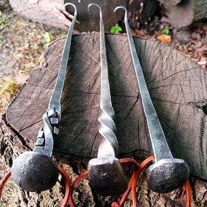 Hand Forged Railroad Spike Steak Flipper Leather Lanyard Included, Meat ...