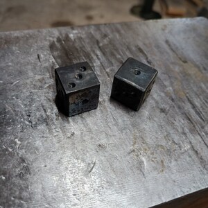 Pair of Steel Dice Hand Forged, Six Sided Board Game Dice, Iron Dice ...