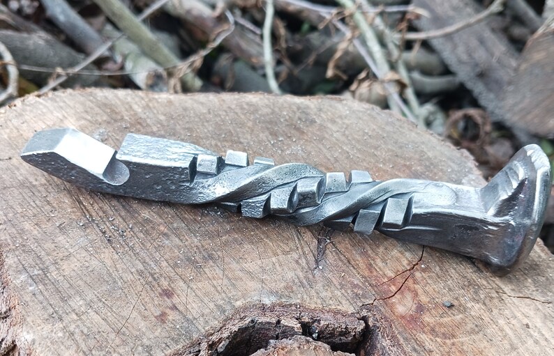 Hand Forged Railroad Spike Bottle Opener With Cube Twist - Etsy