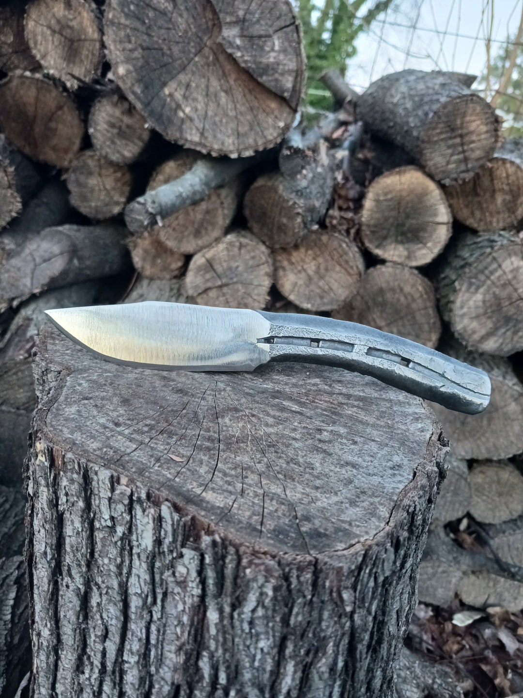 Hand Forged Large Horseshoe Knife, Carbon Steel Knife, Western, Rustic ...