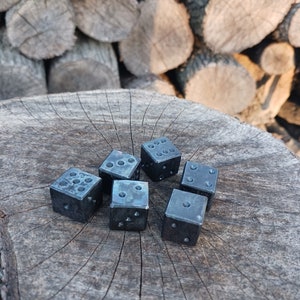 Pair of Steel Dice Hand Forged, Six Sided Board Game Dice, Iron Dice ...