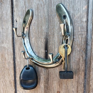 Horseshoe With Horseshoe Nail Key Holder/hanger, Mounting Hardware ...