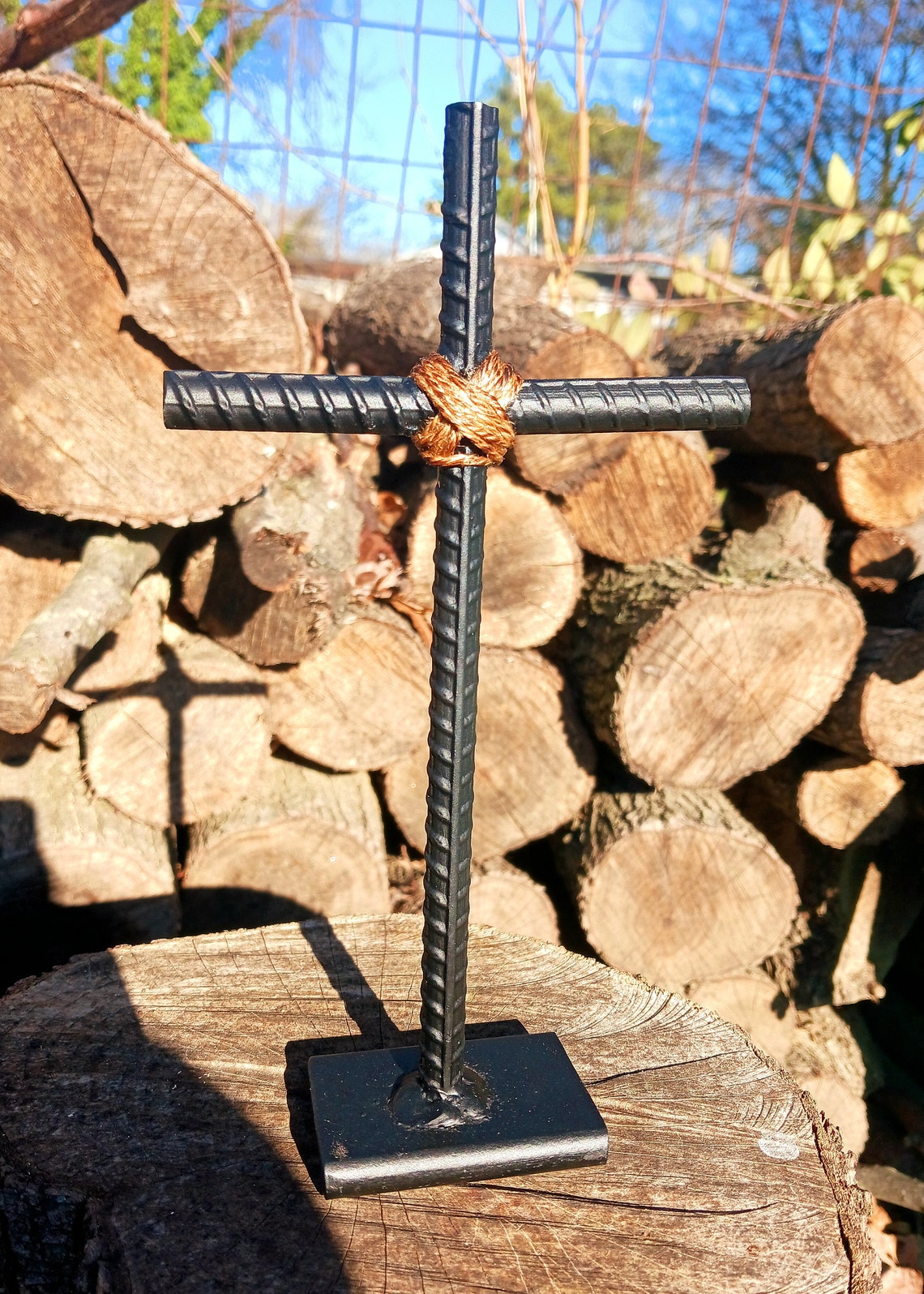 Rebar Cross Christian Cross Home Decor Standing Cross Sculpture - Etsy