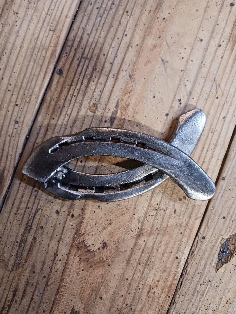 Horseshoe Fish, Jesus Fish, Welded Horseshoe Fish, Western Gift - Etsy