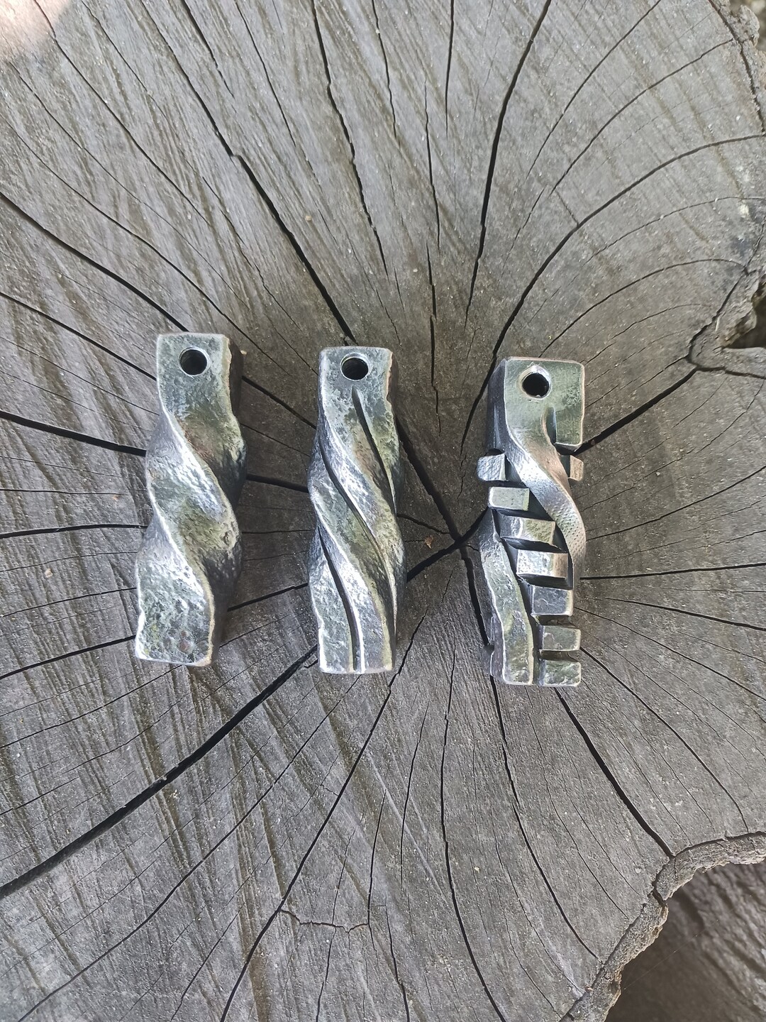 Hand Forged Iron Keychain With Different Style Twists, Steel Keychain ...