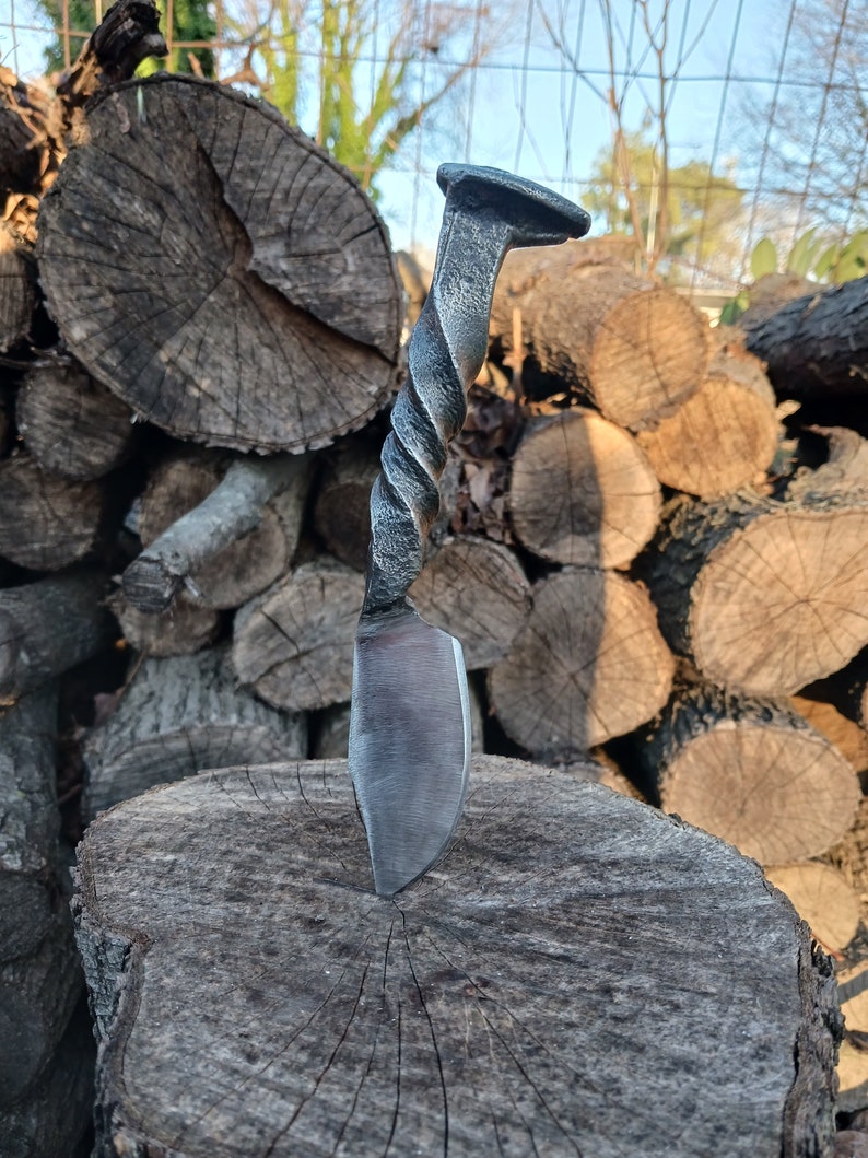 Mini Railroad Spike Knife Hand Forged Carbon Steel Knife - Etsy