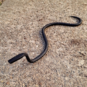 Hand Forged Iron Rebar Snake, Steel Snake Sculpture Decor, Yard Art ...