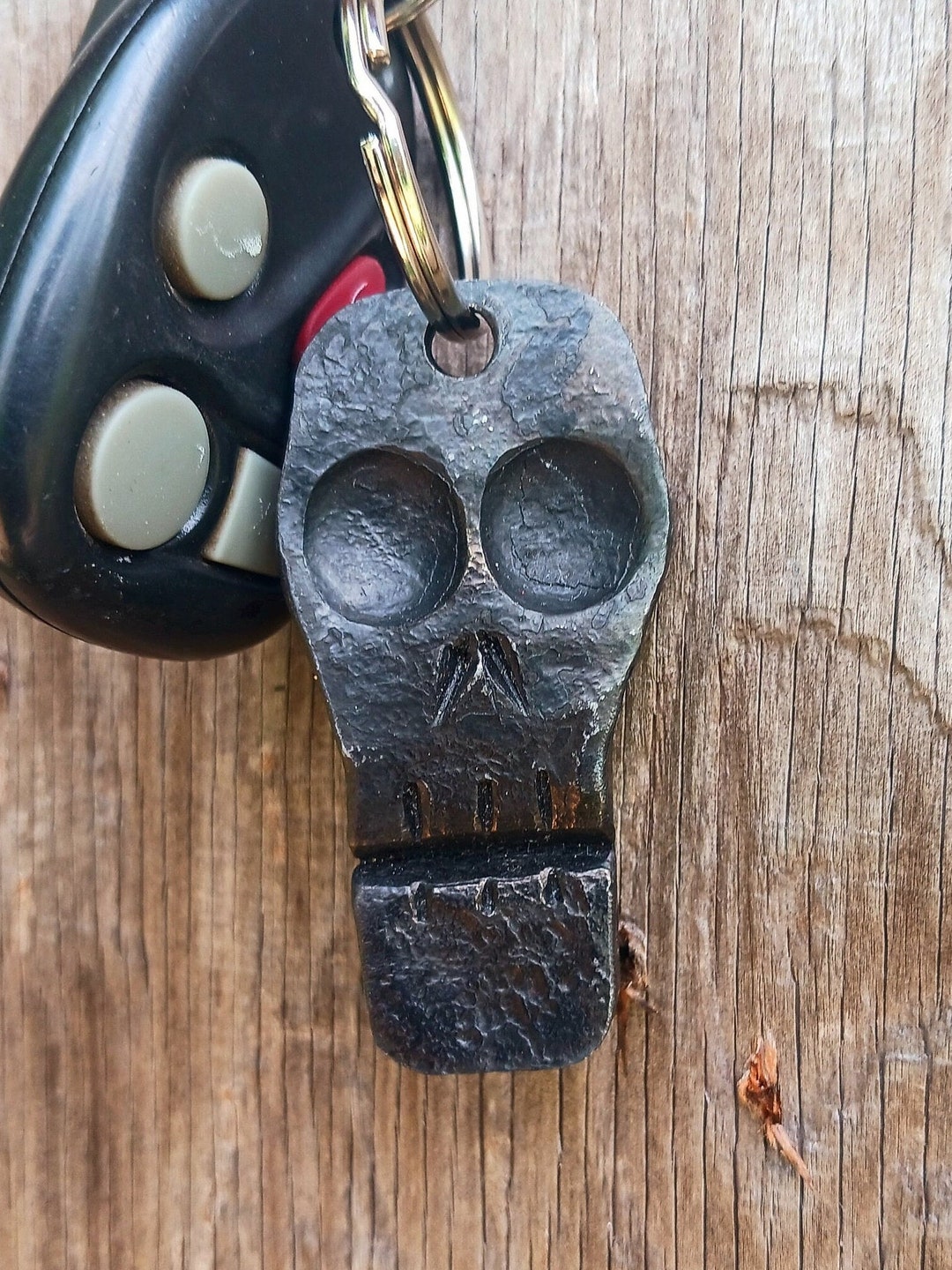 Hand Forged Skull Keychain/pendant/charm, Blacksmith Made, Steel Skull ...