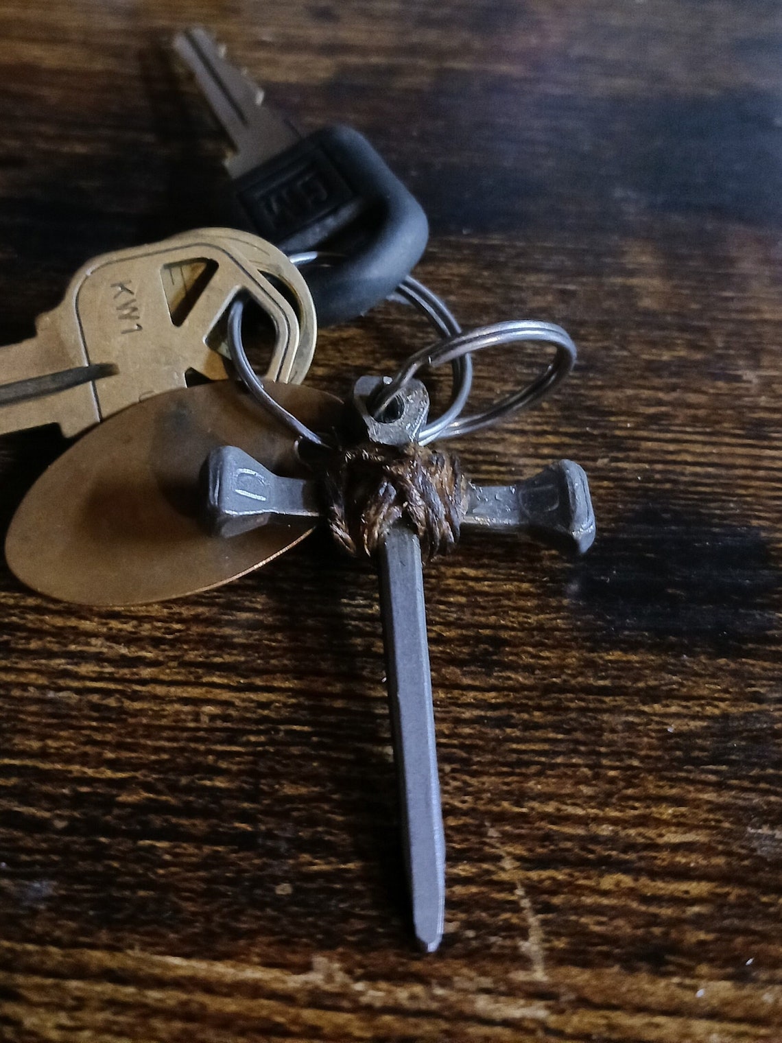 Horseshoe Nail Cross Handmade Keyring Keychain Pendant - Etsy