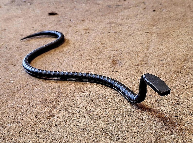 Hand Forged Iron Rebar Snake, Steel Snake Sculpture Decor, Yard Art ...