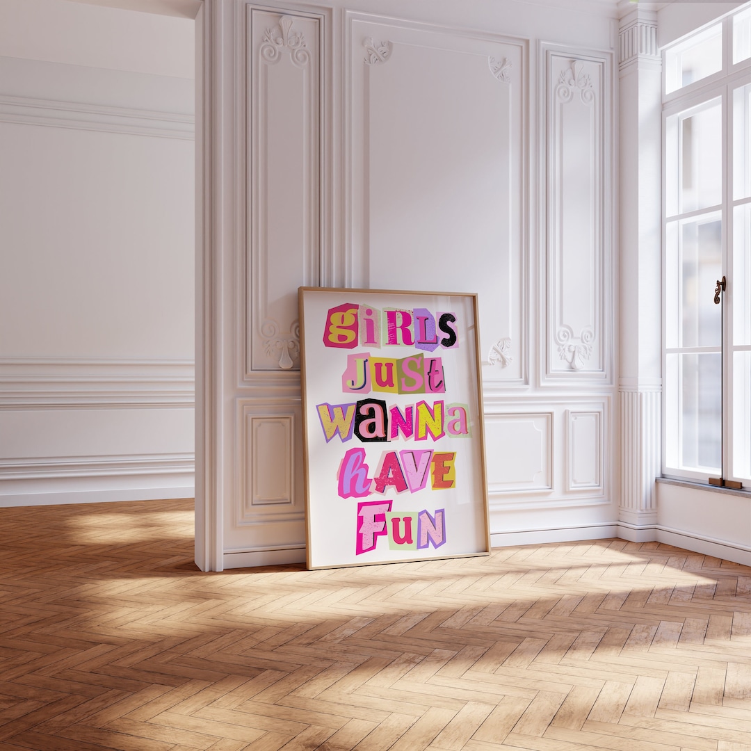 Magazine Letter Scrapbook Poster Newsletters Colorful Girly Wall Art ...