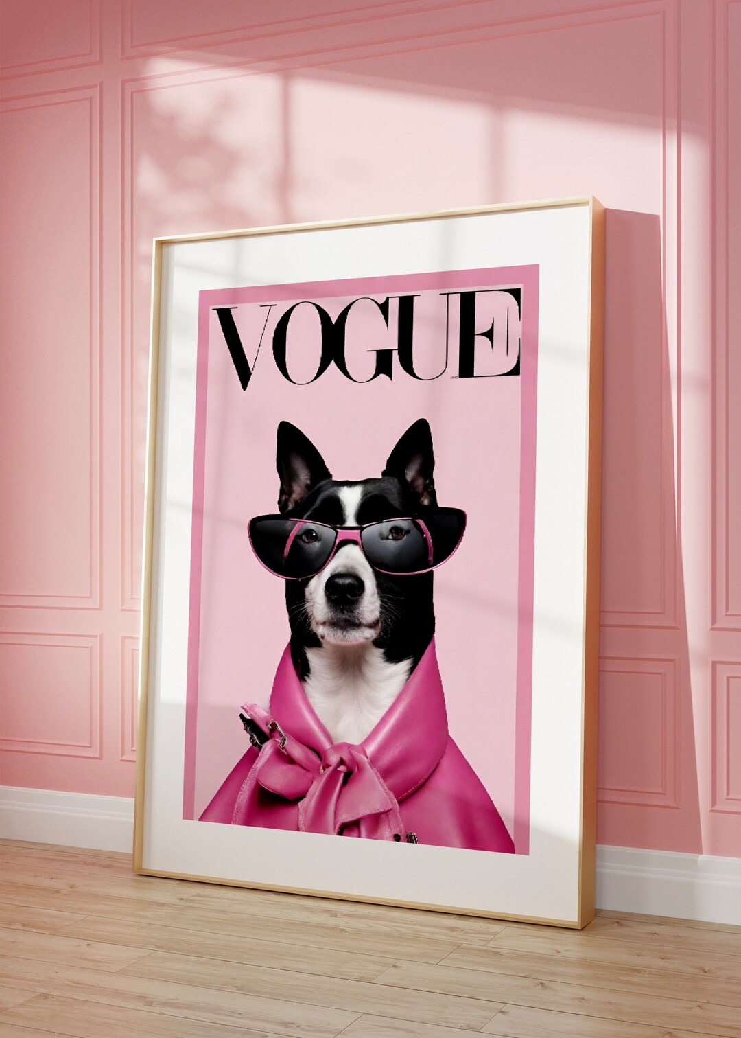 Pink Dog Wall Art Vogue Luxury Wall Art Vogue Digital - Etsy