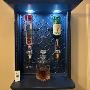 Liquor Dispenser Wall Mounted W/ 3-D Panel & Color Changing LED Lights ...