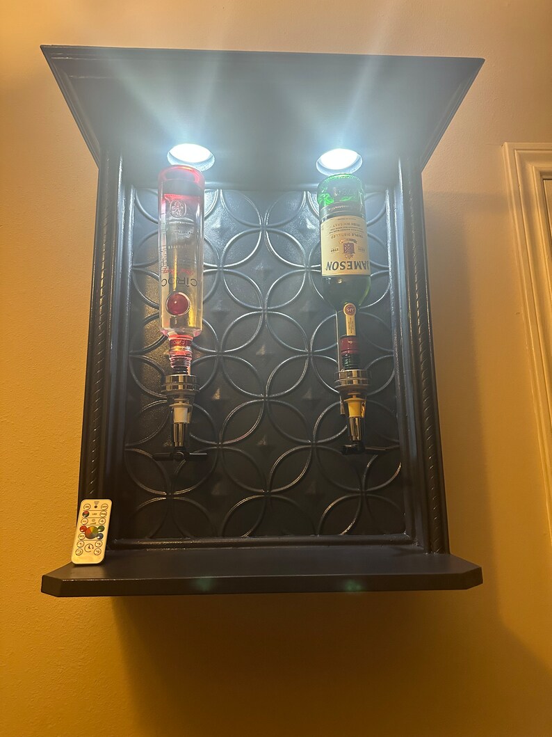 Liquor Dispenser Wall Mounted W/ 3-D Panel & Color Changing LED Lights ...